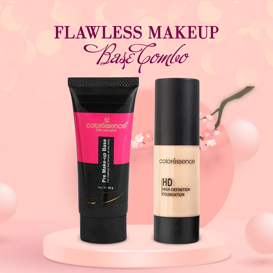 Flawless Makeup Base Combo- Pre Makeup Base + HD Foundation ...