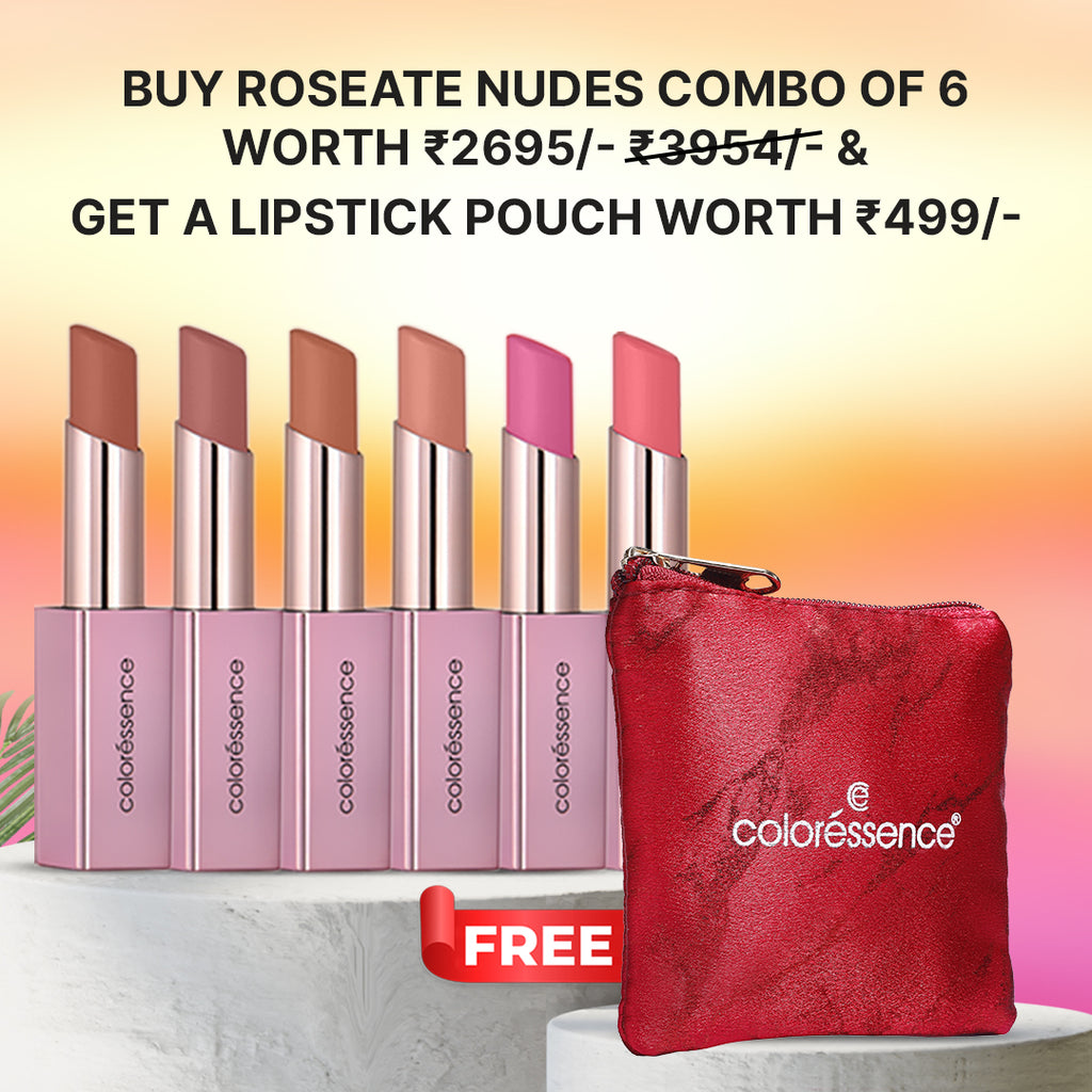 Roseate Nudes Long Stay Creamy Matte Lipstick Combo of 6 + FREE Lipsti ...